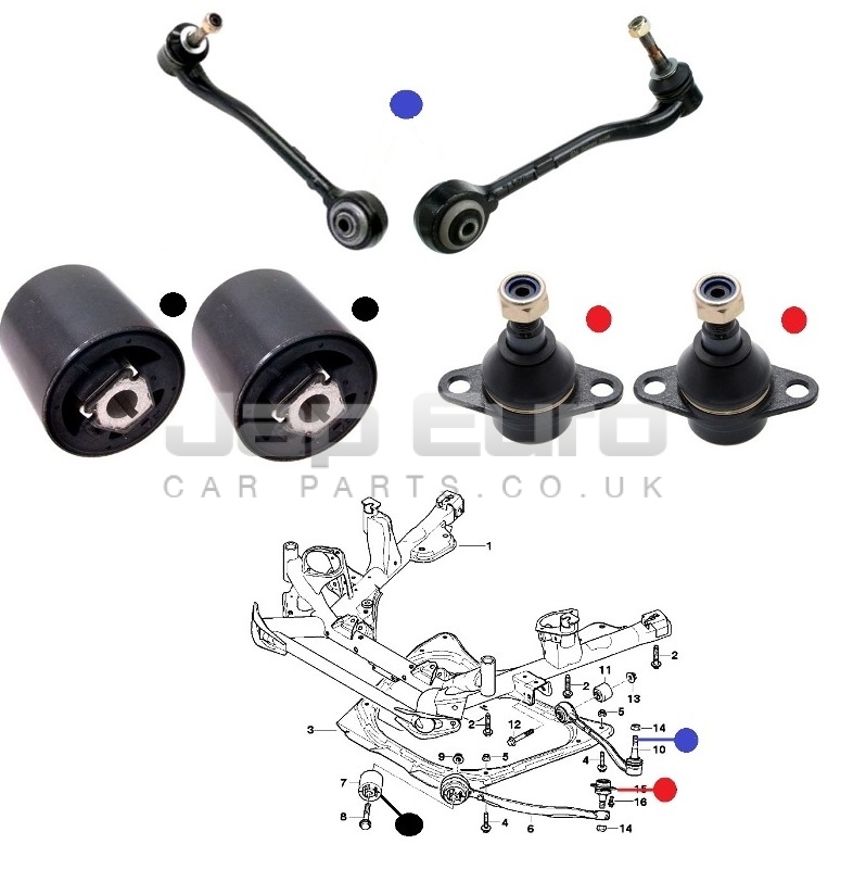 FOR BMW X5 E53 99-05 FRONT SUSPENSION CONTROL ARM BUSHES BALL JOIN KIT ...